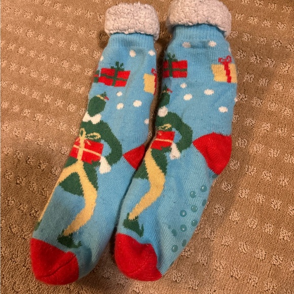 Other | Rare Elf The Movie Sherpa Lined Blue Slipper Socks Buddy ...